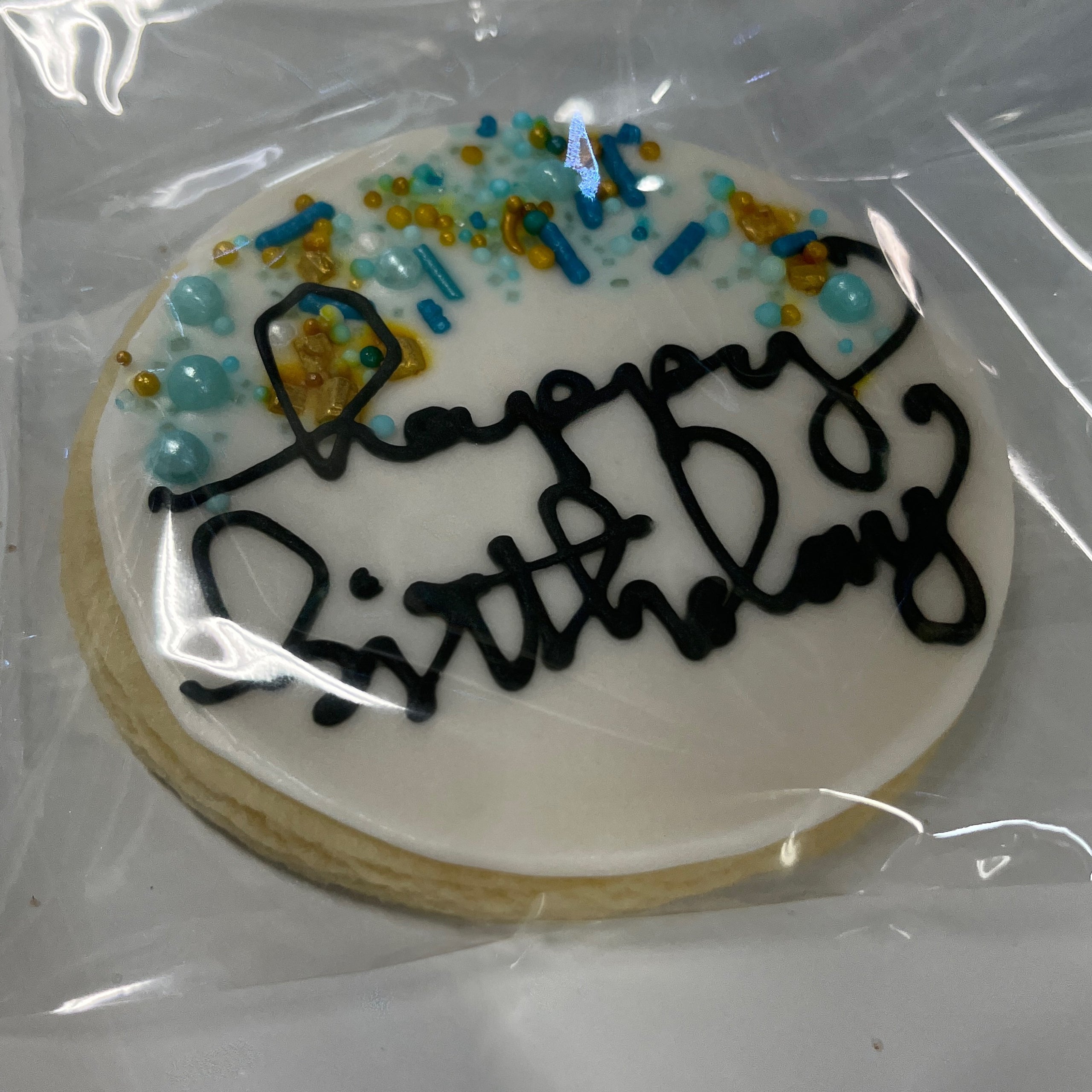 Happy birthday greeting card cookie. | Classic City Cookies